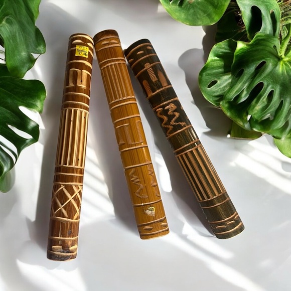 Source Unknown | Other | Vintage Set Of 3 125 Rain Stick Percussion ...